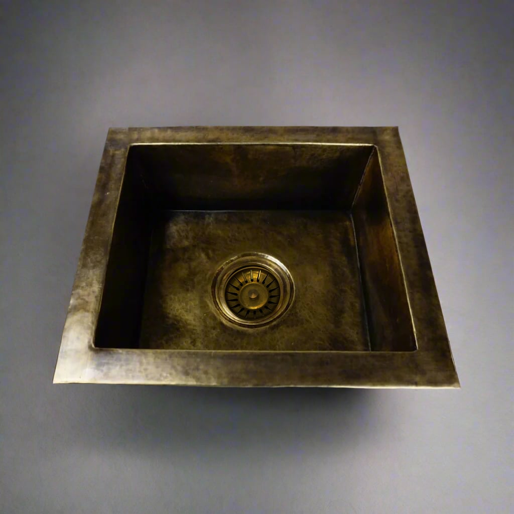 One Bowl Inset Brass Kitchen Sink – Moroccan Interior