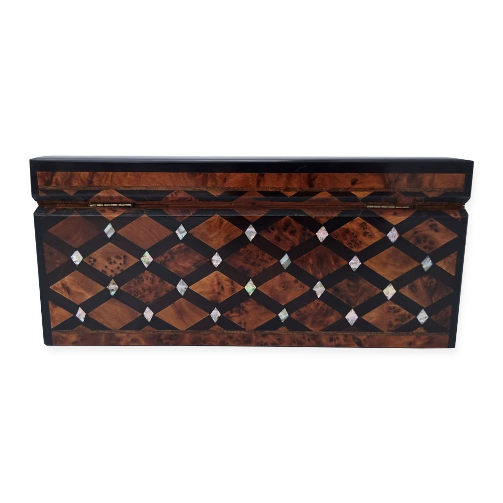 Tazrit Hancarved Moroccan Thuya Wood Jewelry Box – Moroccan Interior